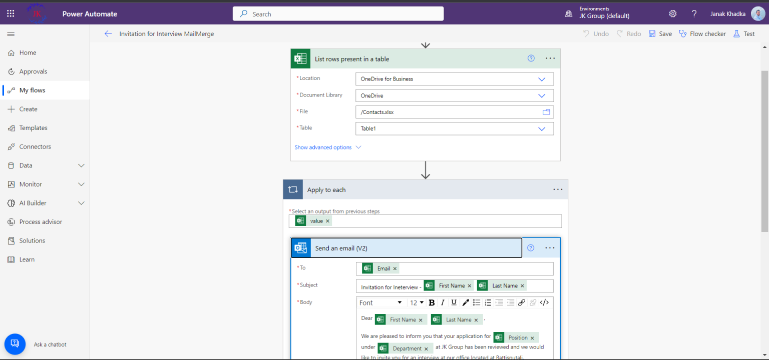 How to use Mail Merge feature in Power Automate to Send Bulk Emails ...